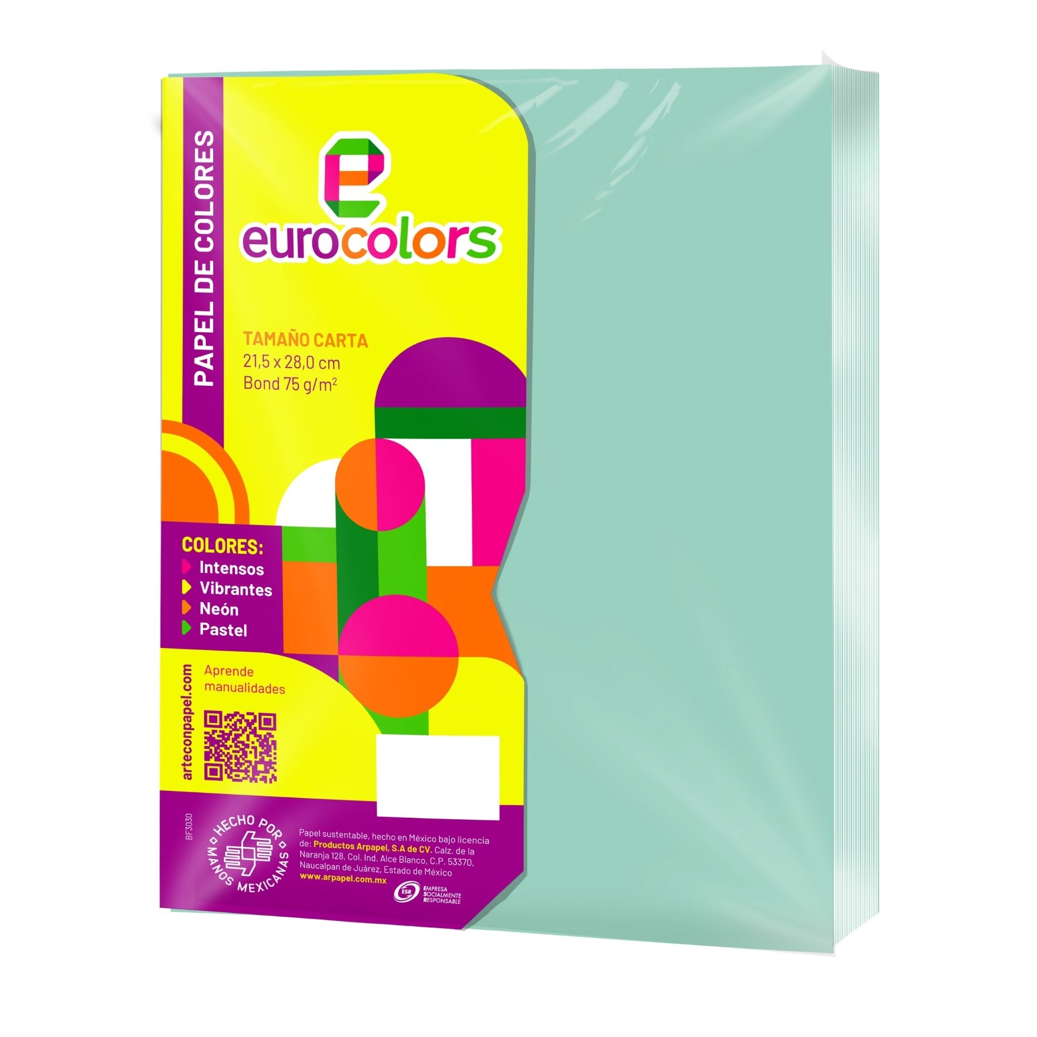 Hojas de colores pastel Eurocolors – Papelerías Bety