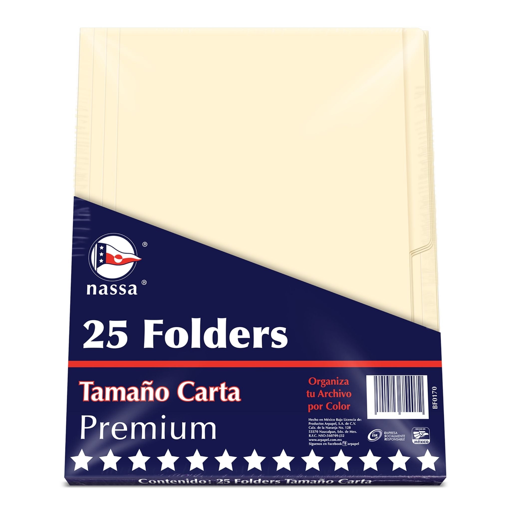 Folder carta colores Nassa – Papelerías Bety